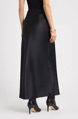 OPEN EDIT Satin A-line Maxi Skirt