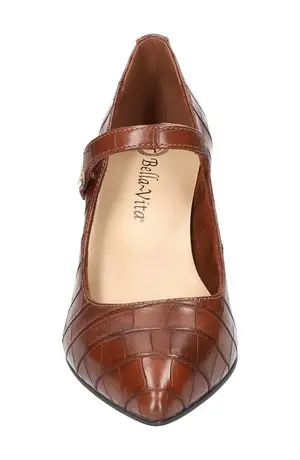 BELLA VITA Lainey Pointed Toe Pump - Tan Croco