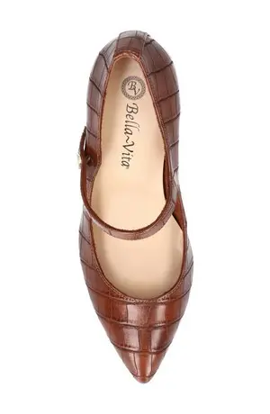 BELLA VITA Lainey Pointed Toe Pump - Tan Croco