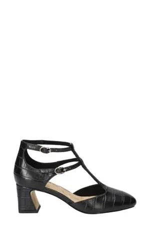 BELLA VITA Harpswell Ankle Strap Pumps - Black Croco