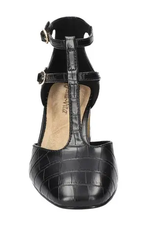 BELLA VITA Harpswell Ankle Strap Pumps - Black Croco