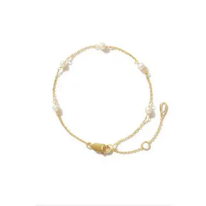 ANA LUISA 14k Gold Plated Pearl Station Bracelet - Gold/white
