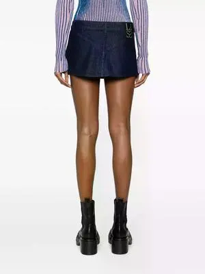 LUDOVIC DE SAINT SERNIN Side-slit Denim Skirt