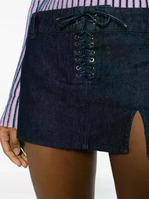 LUDOVIC DE SAINT SERNIN Side-slit Denim Skirt