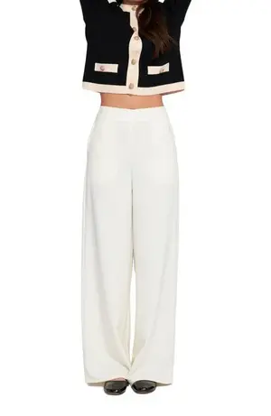 ELLE COLLECTION Wide Leg Trouser - Winter White