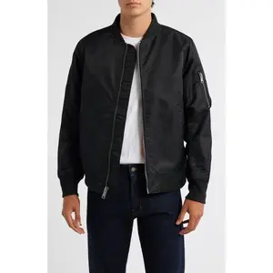 SCHOTT Satin Ma-1 Flight Jacket - Black