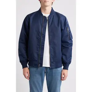 SCHOTT Satin Ma-1 Flight Jacket - Navy