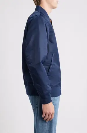 SCHOTT Satin Ma-1 Flight Jacket - Navy