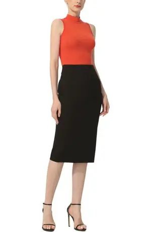 KIMI + KAI Exposed Back Zip Pencil Skirt