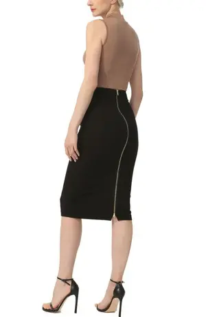 KIMI + KAI Exposed Back Zip Pencil Skirt
