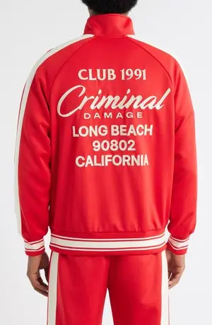CRIMINAL DAMAGE Pintuck Half Zip Track Jacket
