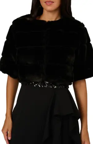 Adrianna Papell Faux Fur Jacket