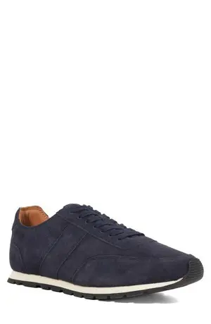 Dune London Treyson Suede Low Top Runner Sneakers - Navy