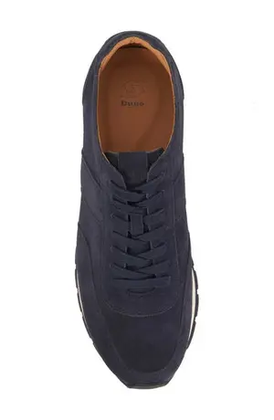 Dune London Treyson Suede Low Top Runner Sneakers - Navy