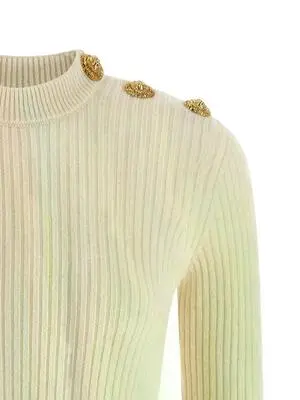 Balmain Ribbed Coin-button Sweater