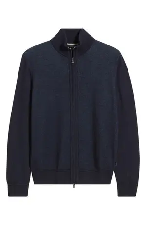 BOSS Illarione Mixed-media Jacket - Dark Blue