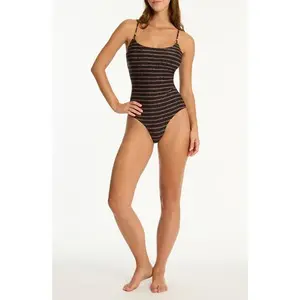 SEA LEVEL Riptide Scoop Neck One-piece Swimsuit - Black