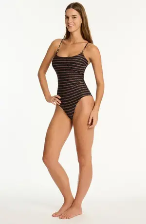 SEA LEVEL Riptide Scoop Neck One-piece Swimsuit