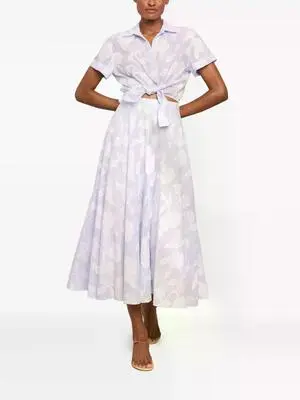 Cara Cara Floral-print Sculpted Skirt