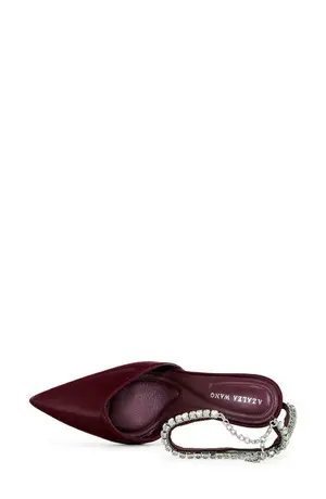 AZALEA WANG Rabrindra Pointed Toe Pumps With Ankle Strap - Burgundy