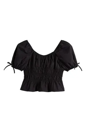 LOVE, FIRE Shirred Bodice Top
