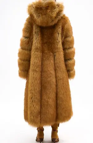 AZALEA WANG Elizabeth Faux Fur Hooded Coat