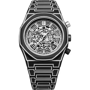 D1 MILANO Sketch Skeleton Chronograph Bracelet Watch - Black