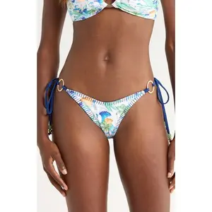 KULANI KINIS Ring Stitch Side Tie Bikini Bottoms - Blue Crush