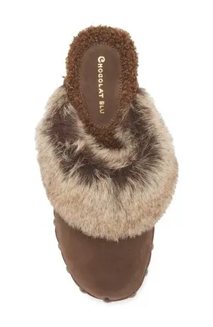 CHOCOLAT BLU Fadia Faux Shearling Mule