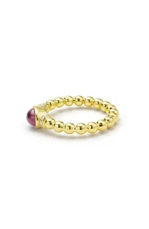 Lagos Rhodolite Garnet And Diamond Caviar Ring