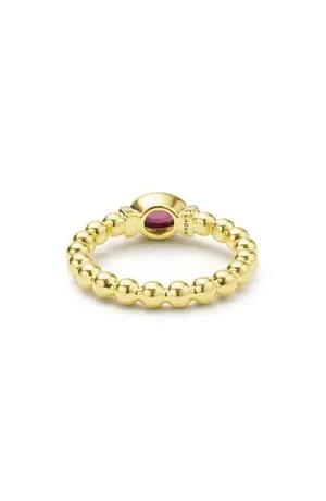 Lagos Rhodolite Garnet And Diamond Caviar Ring
