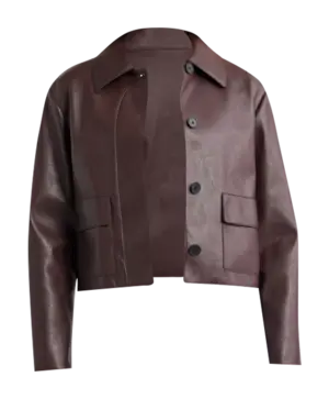 Mango Sabina Faux Leather Jacket - Maroon