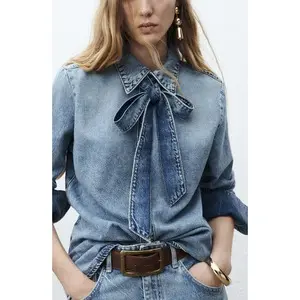 Mango Lana Denim Shirt - Medium Blue
