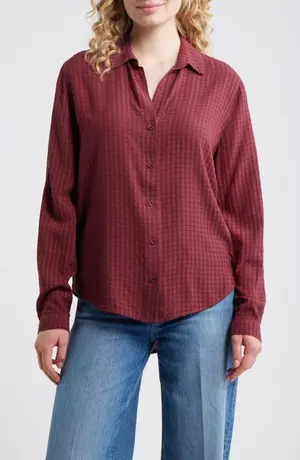 CLOTH & STONE Classic Button-up Shirt - Merlot Harvest