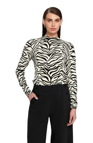 ELLE COLLECTION Printed Feather Weight Animal Print Top