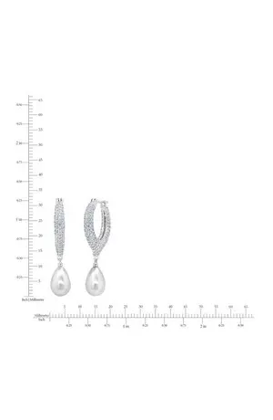 CRISLU Teardrop Pearl & Pavé Drop Earrings