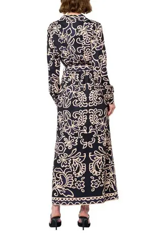 CIEBON Chiara Print Long Sleeve Shirt Dress