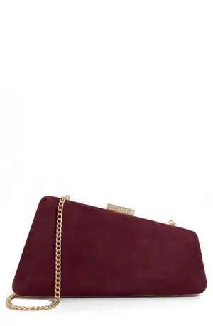 Dune London Balancing Frame Clutch - Burgundy