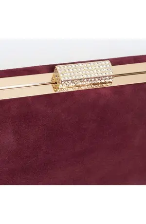 Dune London Balancing Frame Clutch - Burgundy