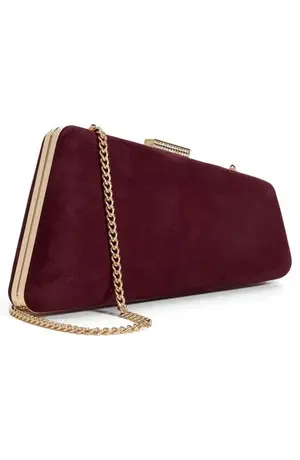 Dune London Balancing Frame Clutch - Burgundy