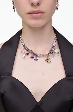 Marc Jacobs Dollhouse Charm Necklace - Silver Multi