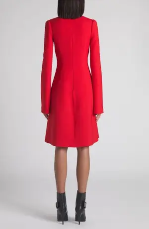 Alexander McQueen Long Sleeve Wool & Silk Blend Dress