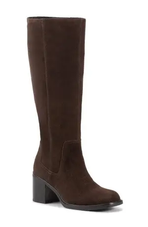 VAGABOND SHOEMAKERS Knee High Stacked Heel Boots - Java Suede