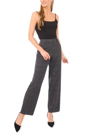 Halogen Plaid Straight-leg Trousers
