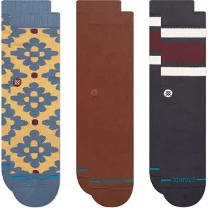 Stance Ceramic 3-pack Assorted Crew Socks - Indigo
