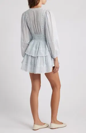 LoveShackFancy Rosamina Floral Tiered Mini Dress