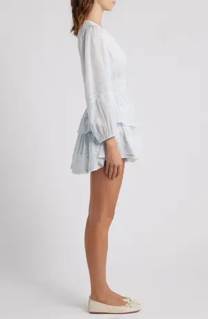 LoveShackFancy Rosamina Floral Tiered Mini Dress