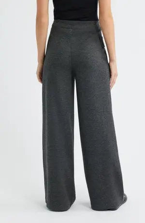 Hue Herringbone Wide Leg Pull-on Pants