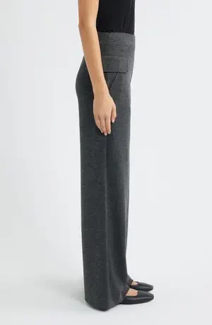 Hue Herringbone Wide Leg Pull-on Pants