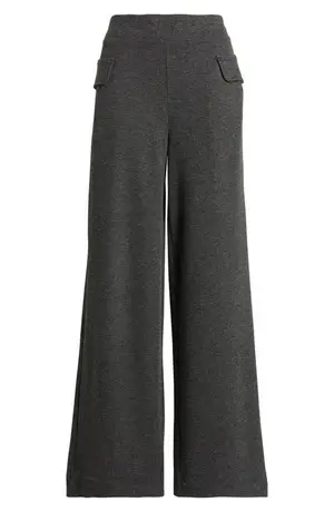 Hue Herringbone Wide Leg Pull-on Pants
